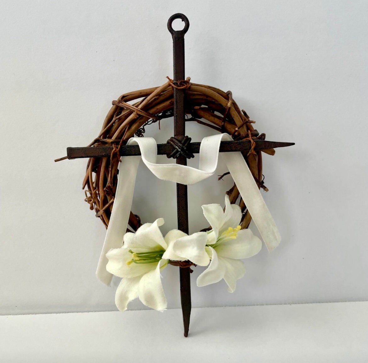 Easter Lent Small Nail Cross Wreath Christian Catholic Gift Home Decor ...
