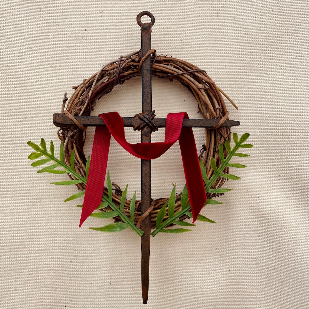 Lent Palm Sunday Easter Small Nail Cross Wreath - Christian Catholic ...