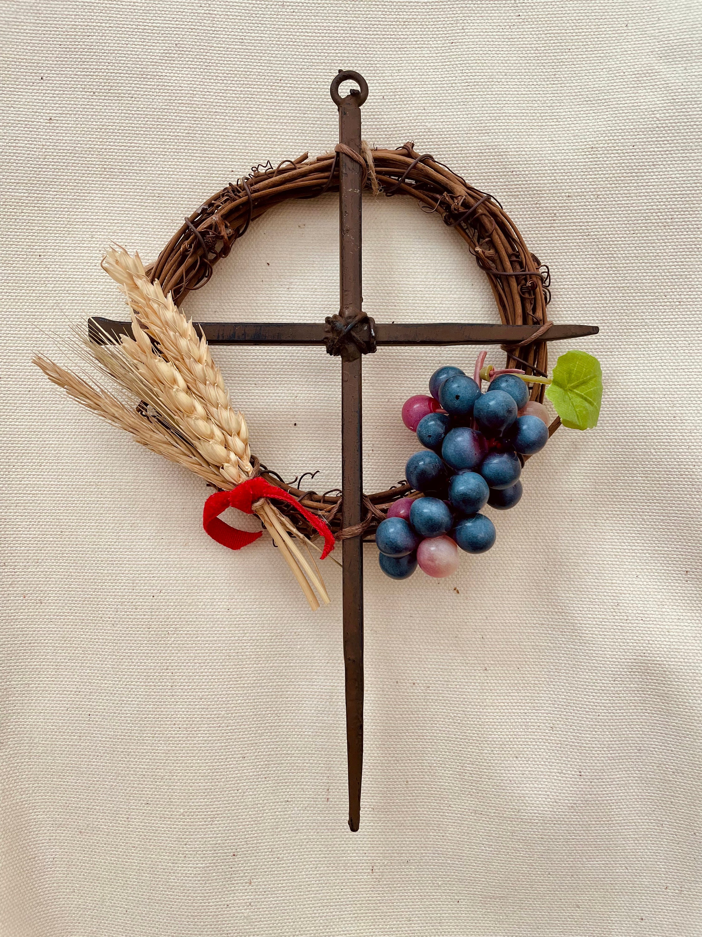 Eucharist Lent Holy Thursday Last Supper Medium Nail Cross Wreath ...