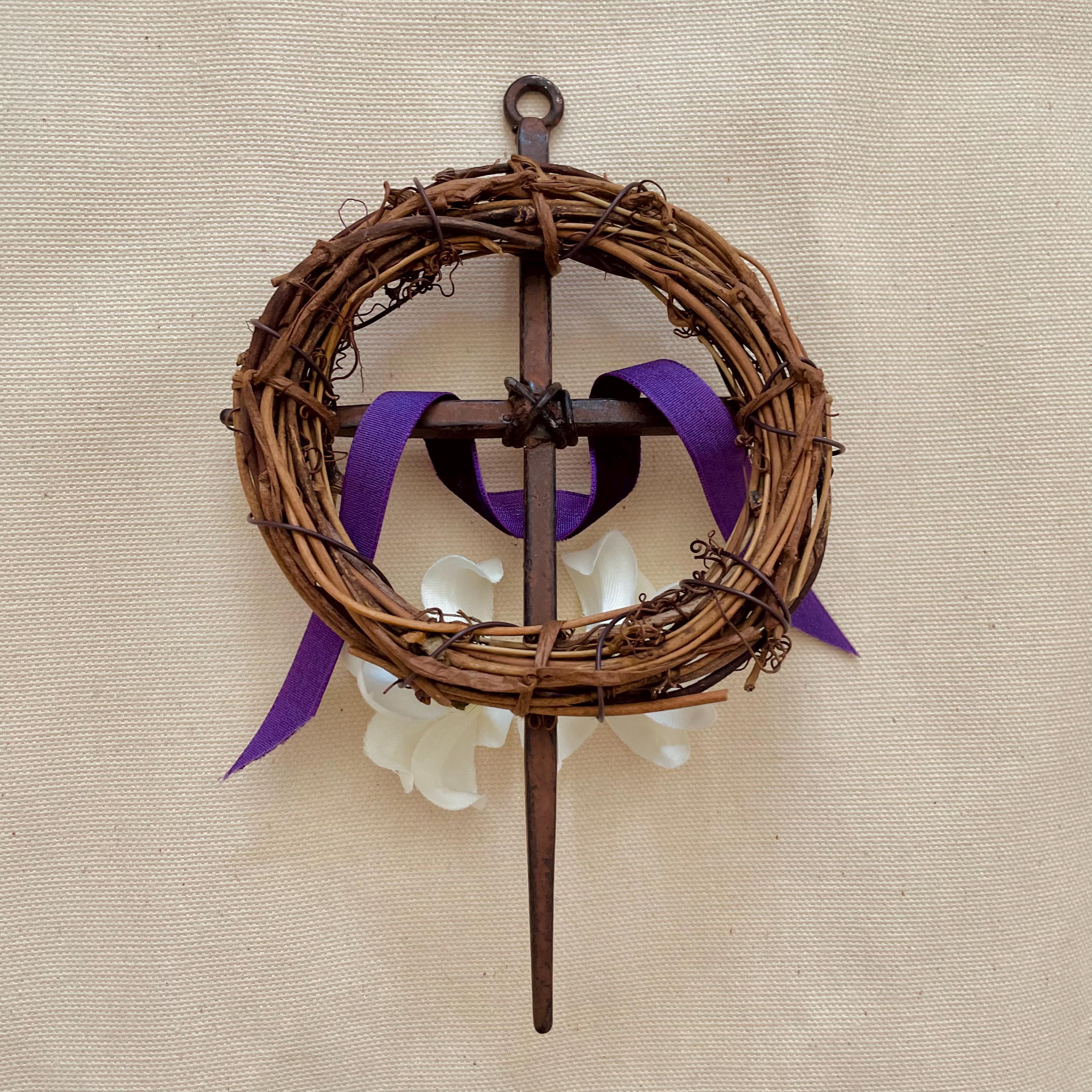 Lent Easter Small Nail Cross Wreath - Christian Catholic Gift - Home ...
