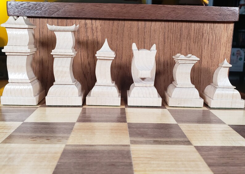 Wooden Chess Set With Board, Hand Made (neo-classic Version) - Etsy