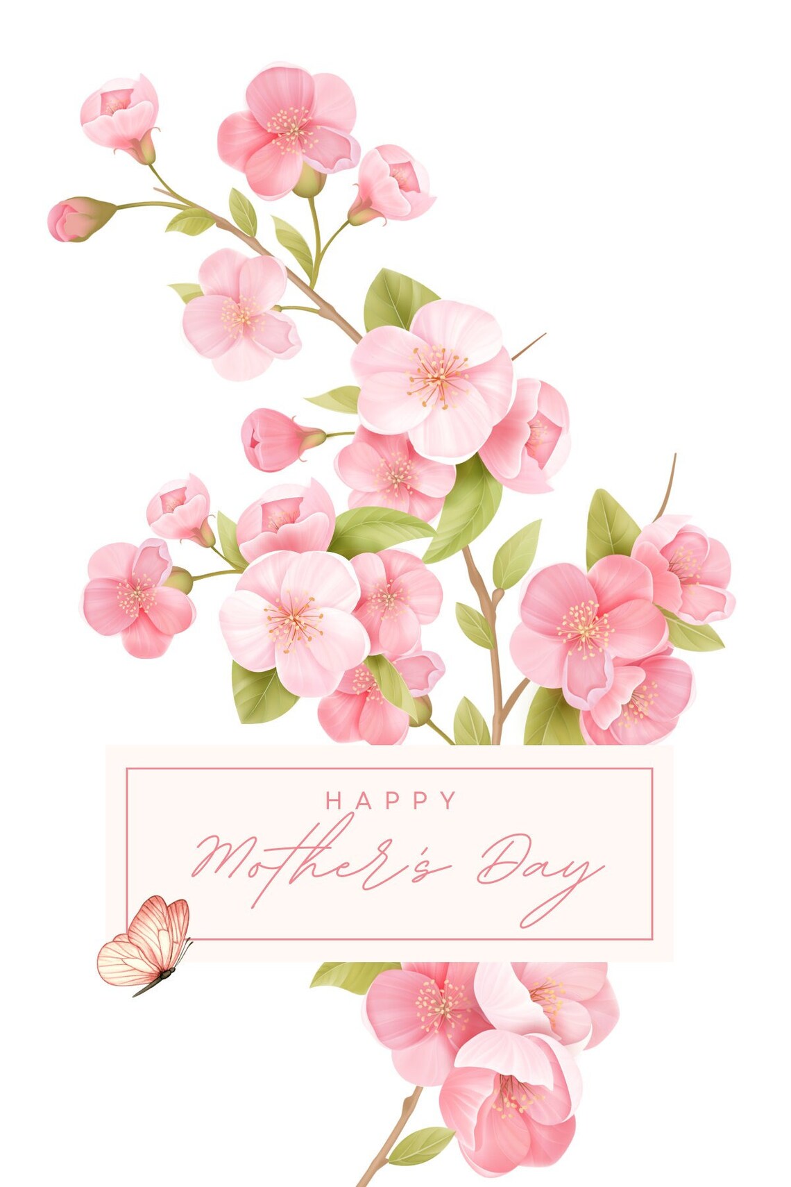 Mother's Day Pink Butterfly Orchid Card - Etsy