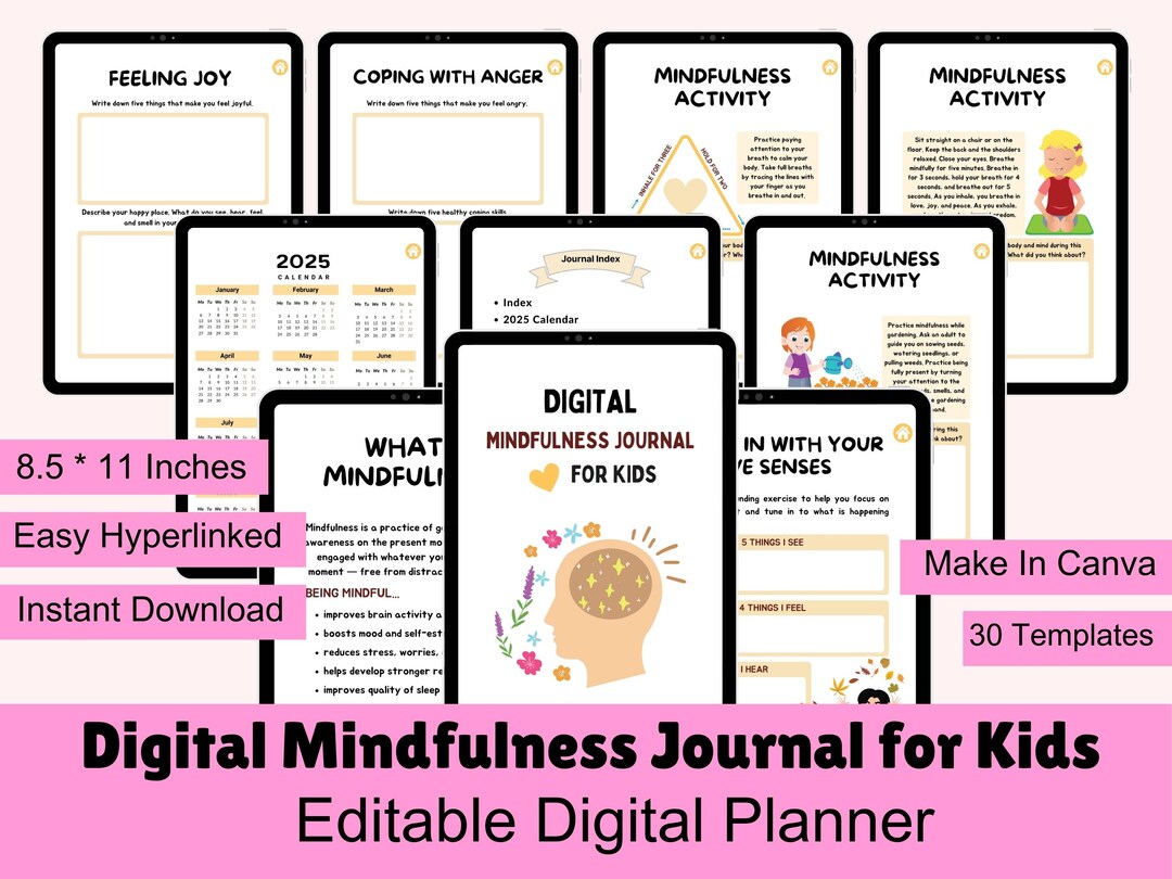 Mindfulness Journal for Kids | Gratitude, Kindness, Emotions (editable ...
