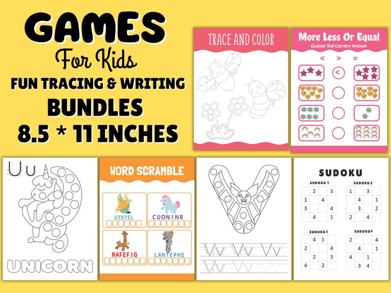 Preschool and Kindergarten Workbook Printable Tracing Alphabet Numbers ...