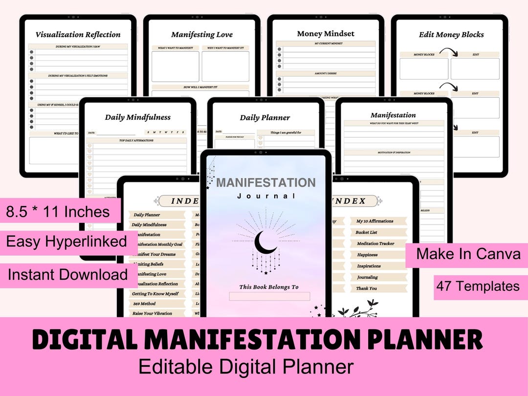 2025 Manifestation Journal | Vision Board Workbook (digital Download ...