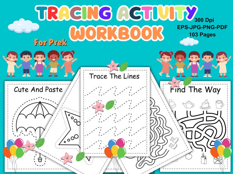 Tracing Practice, Pre-writing Worksheets, Line Tracing, Toddler ...