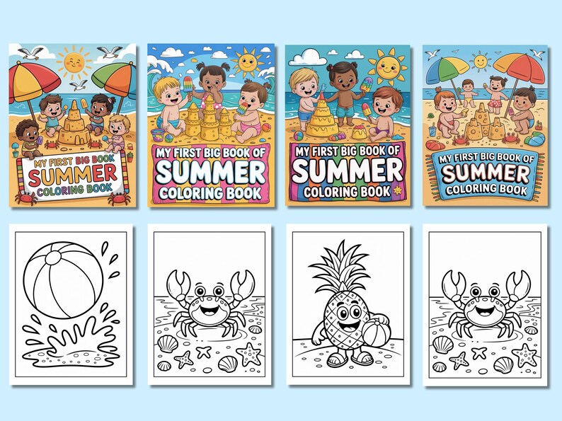 133 Cute Simple Summer Coloring Pages for Kids: High-resolution PDF ...