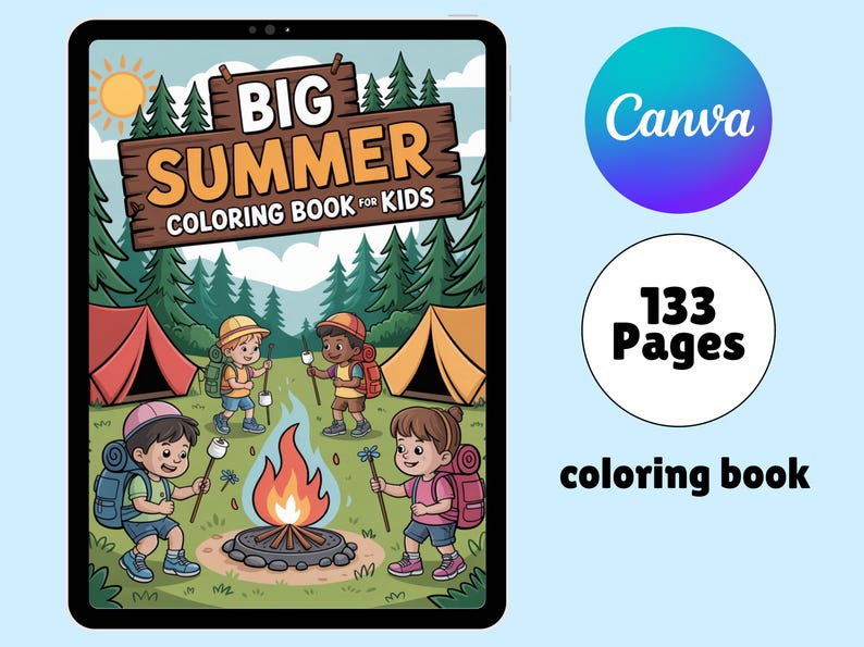 133 Cute Simple Summer Coloring Pages for Kids: High-resolution PDF ...