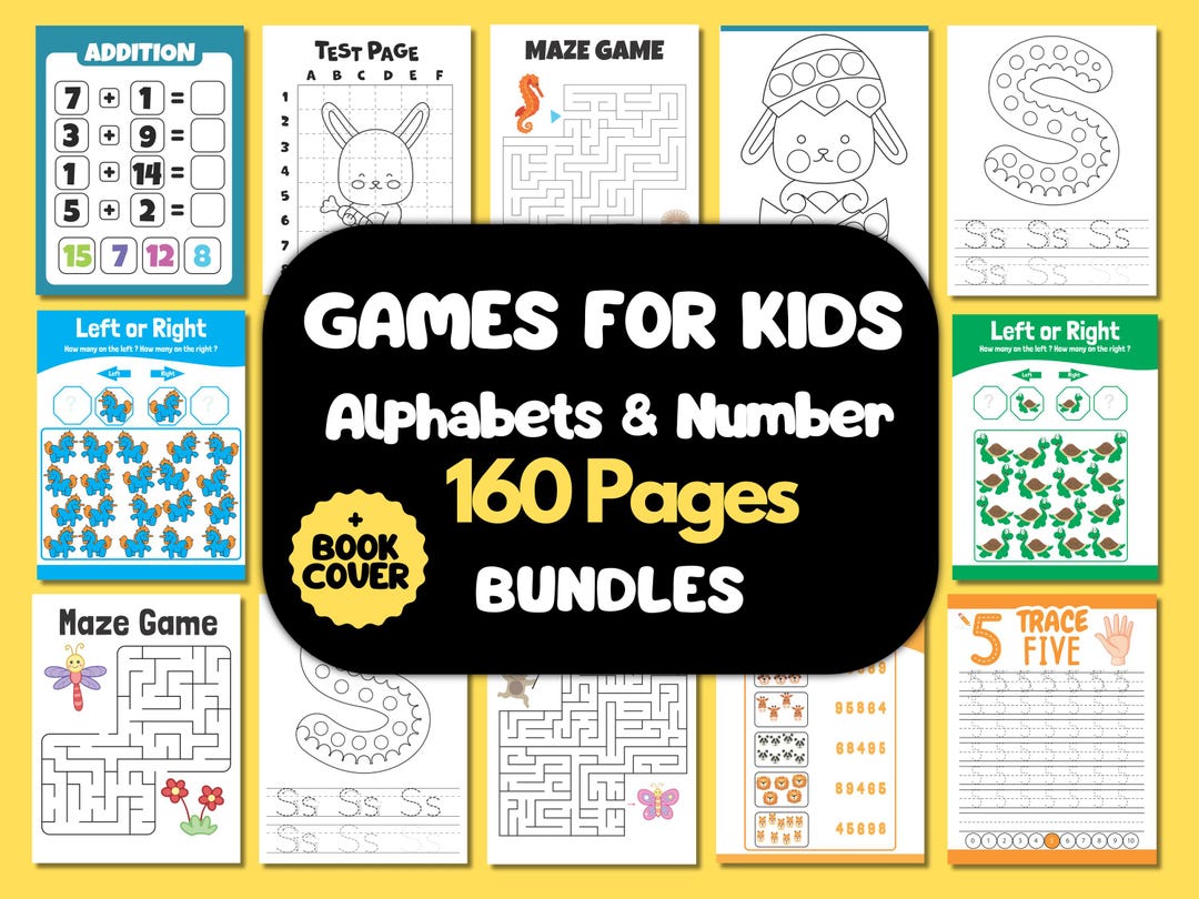 Preschool and Kindergarten Workbook Printable Tracing Alphabet Numbers ...