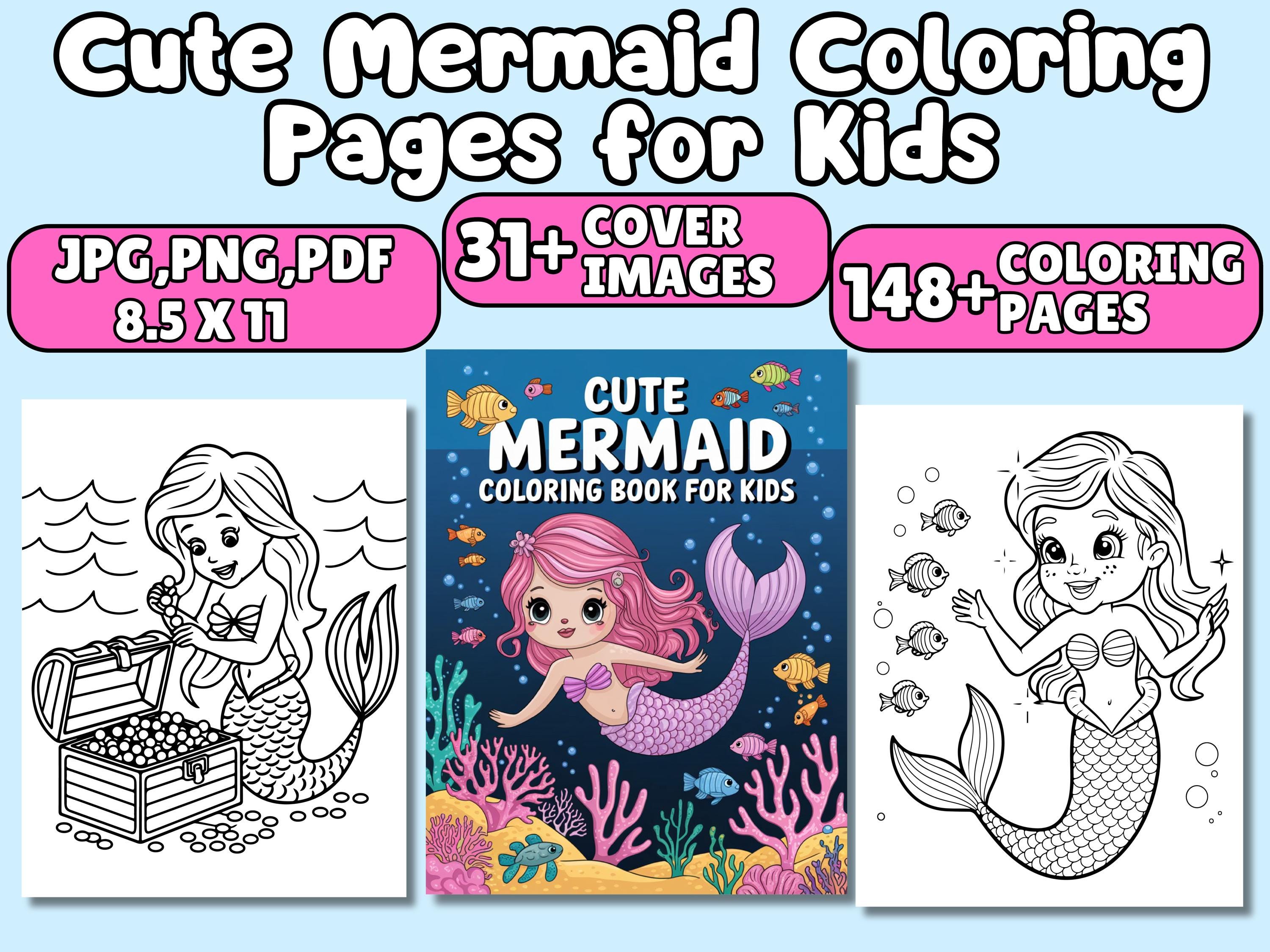 148+ Cute Mermaid Coloring Pages - Adult and Kids Coloring Book ...