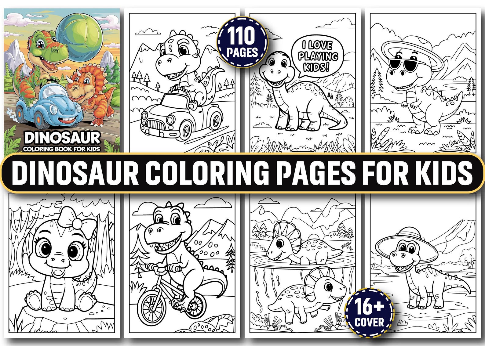 Dinosaur Coloring Pages Bundle for Kids (digital Download) - Etsy