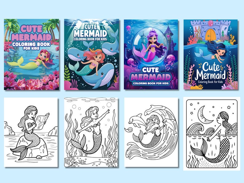148+ Cute Mermaid Coloring Pages - Adult and Kids Coloring Book ...