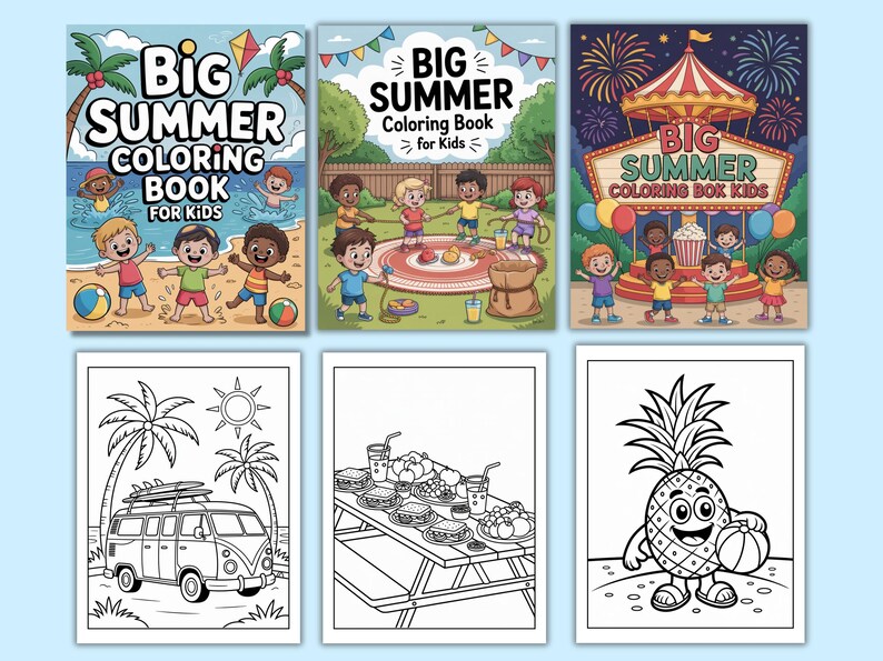 133 Cute Simple Summer Coloring Pages for Kids: High-resolution PDF ...