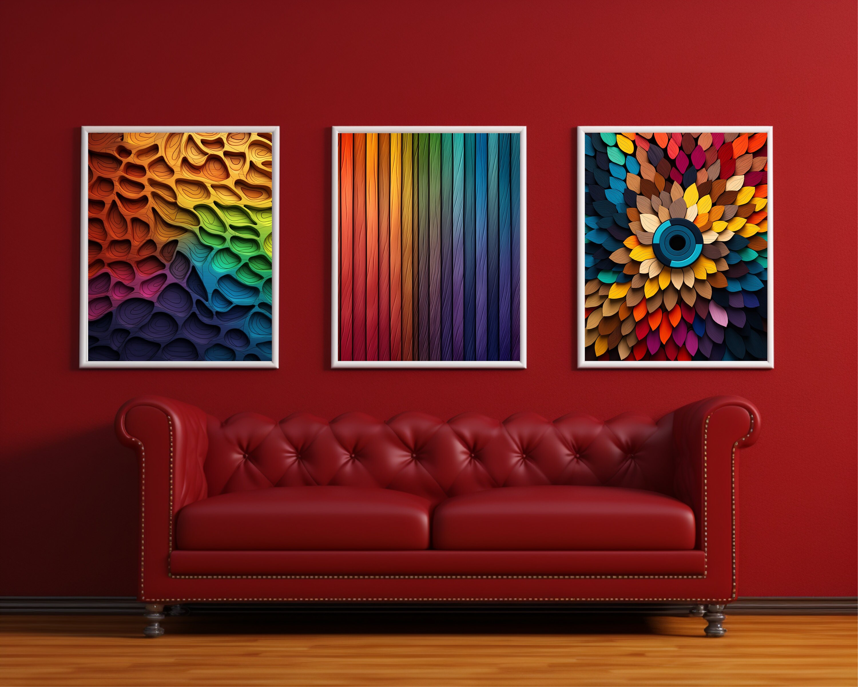 Set of 3 Colorful Aesthetic Posters - Printable Wall Art for Instant ...