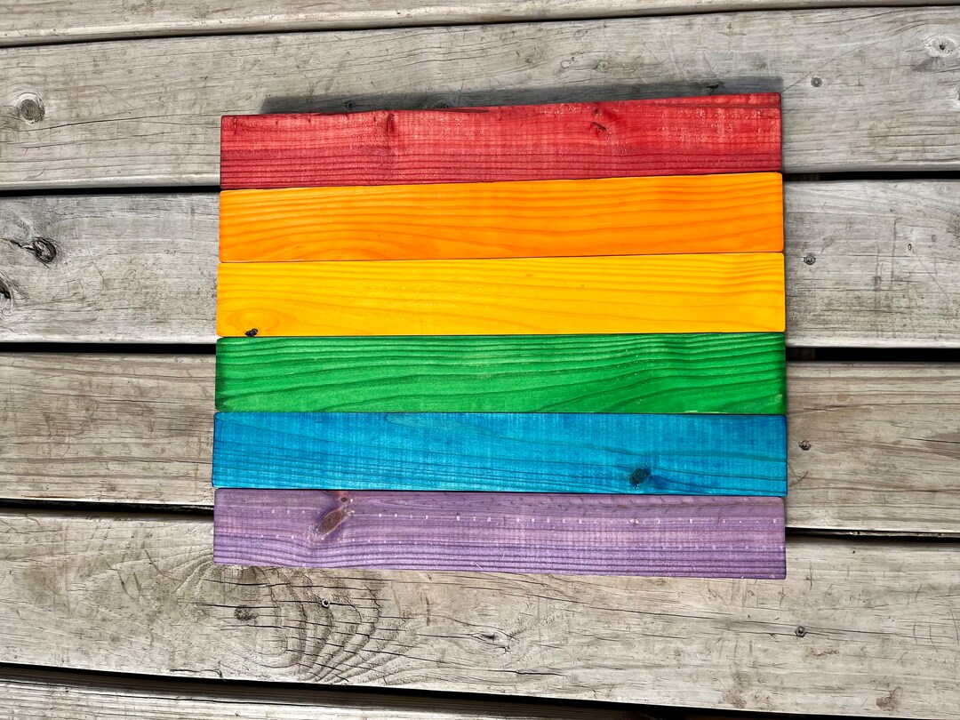 Wood Pride Flag - Etsy
