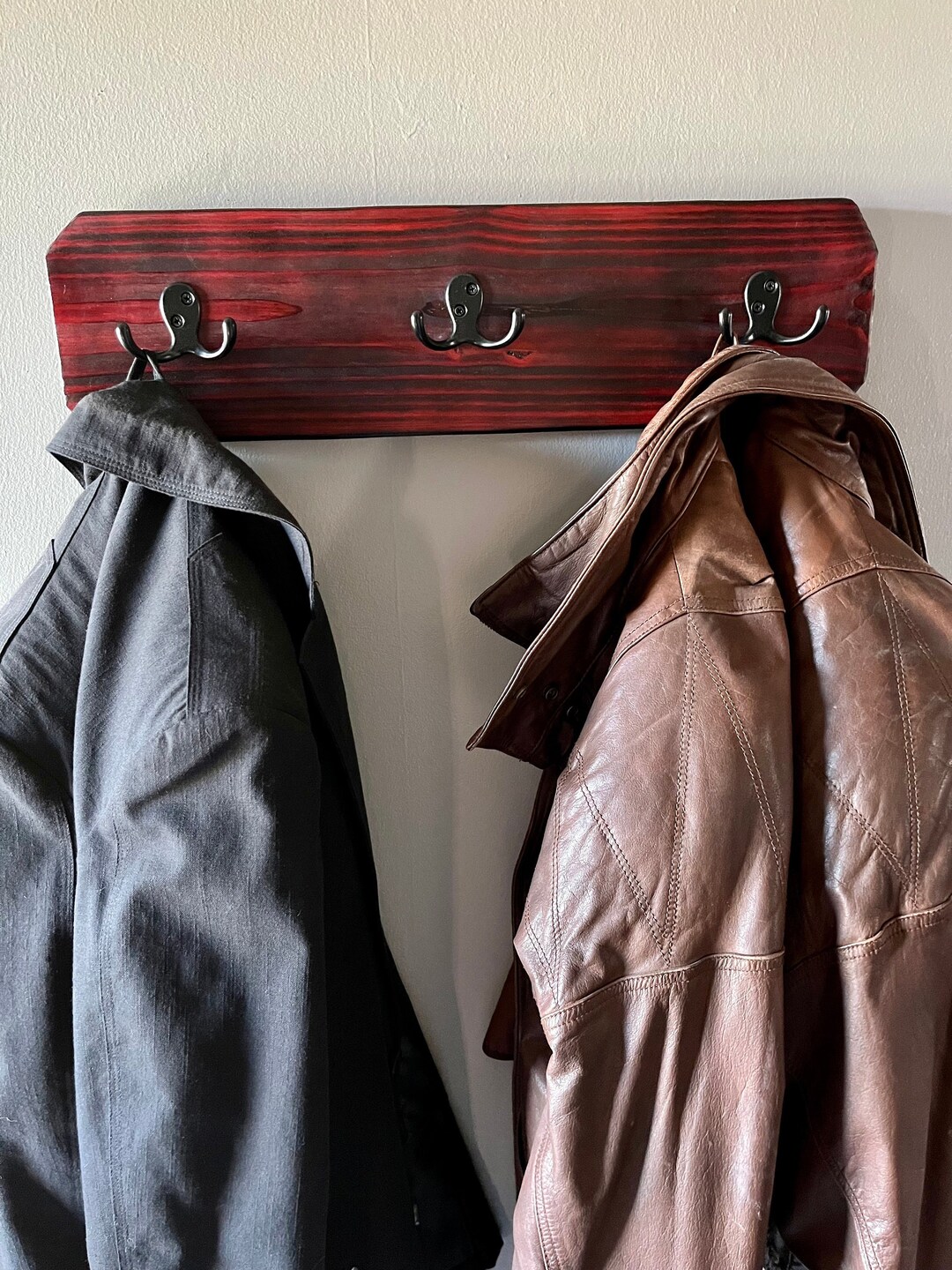 Crimson 3D Shou Sugi Ban Coat Rack - Etsy