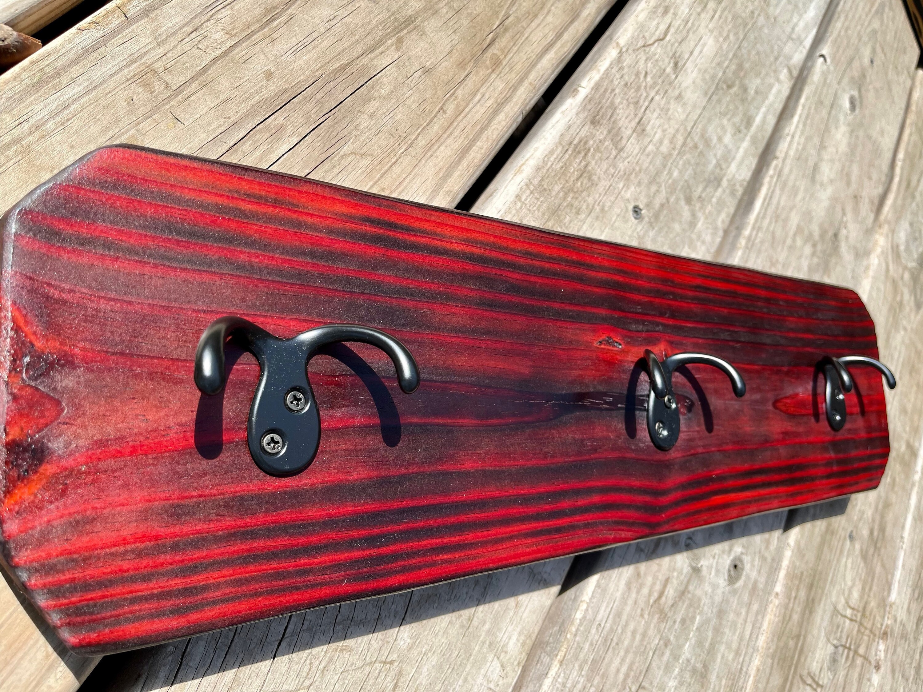 Crimson 3D Shou Sugi Ban Coat Rack - Etsy