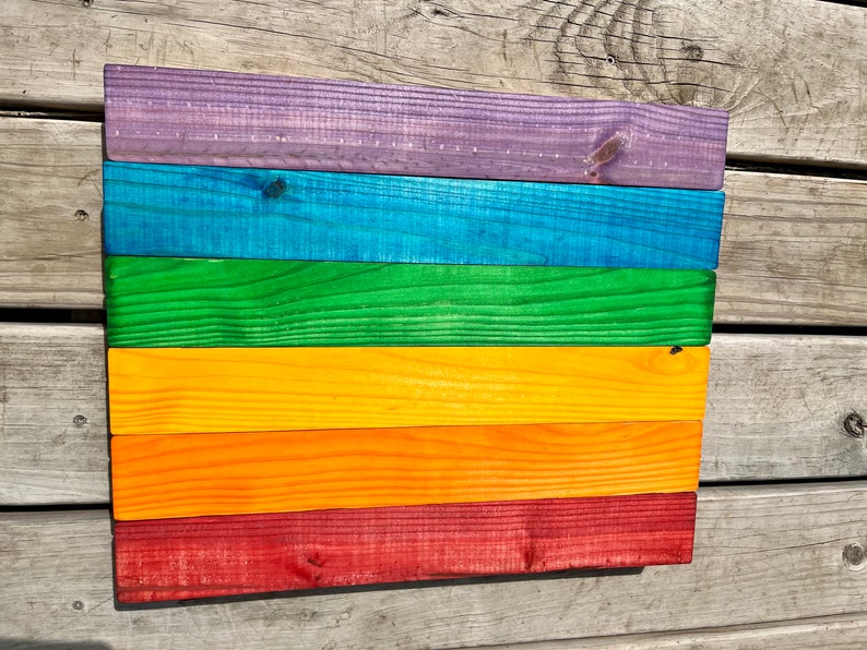 Wood Pride Flag - Etsy