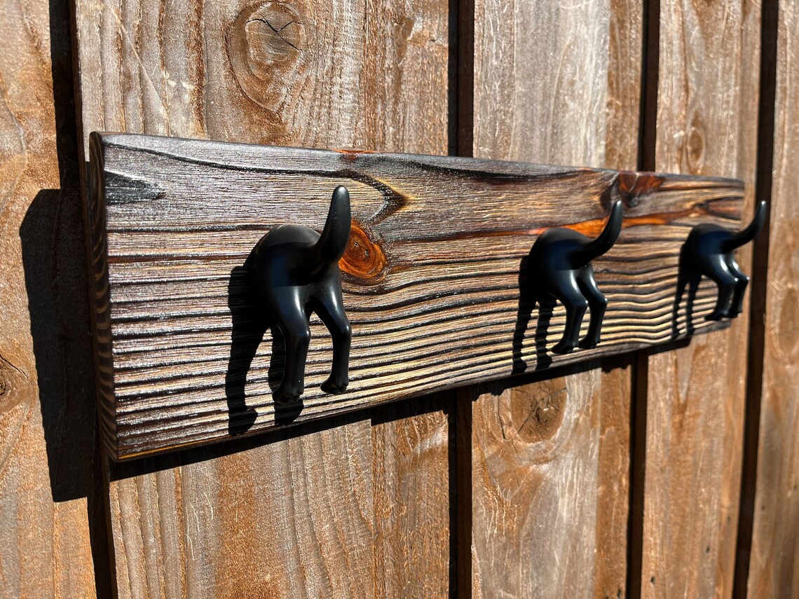3 Dog Shou Sugi Ban Coat Rack - Etsy