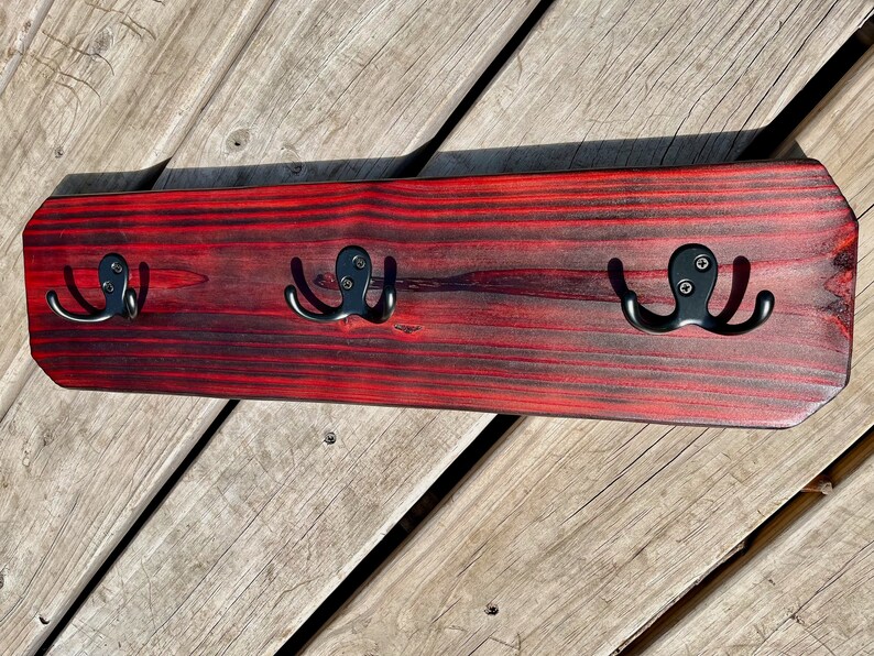Crimson 3D Shou Sugi Ban Coat Rack - Etsy