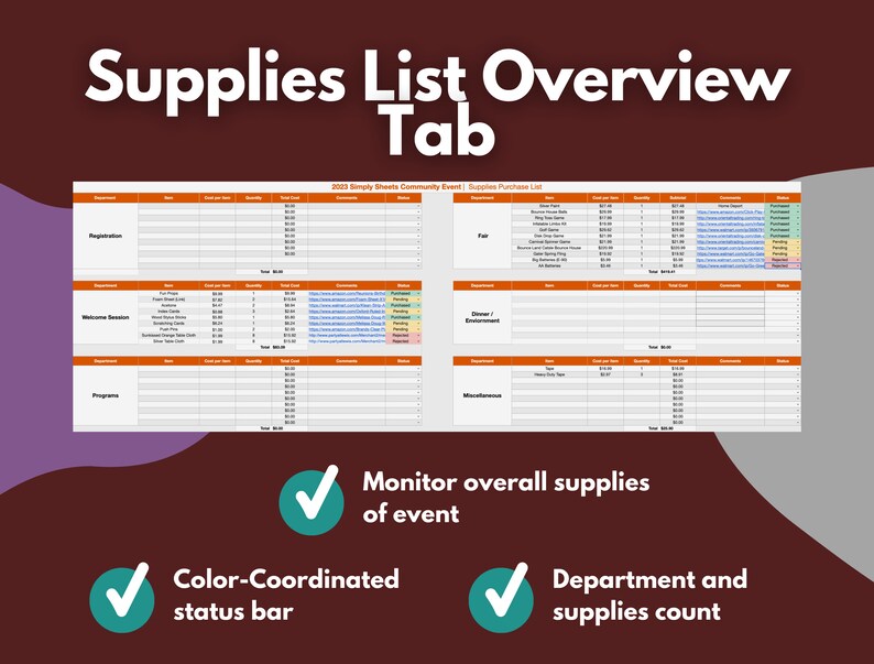 Small Business Supplies Spreadsheet Template for Google Sheets | Easy ...