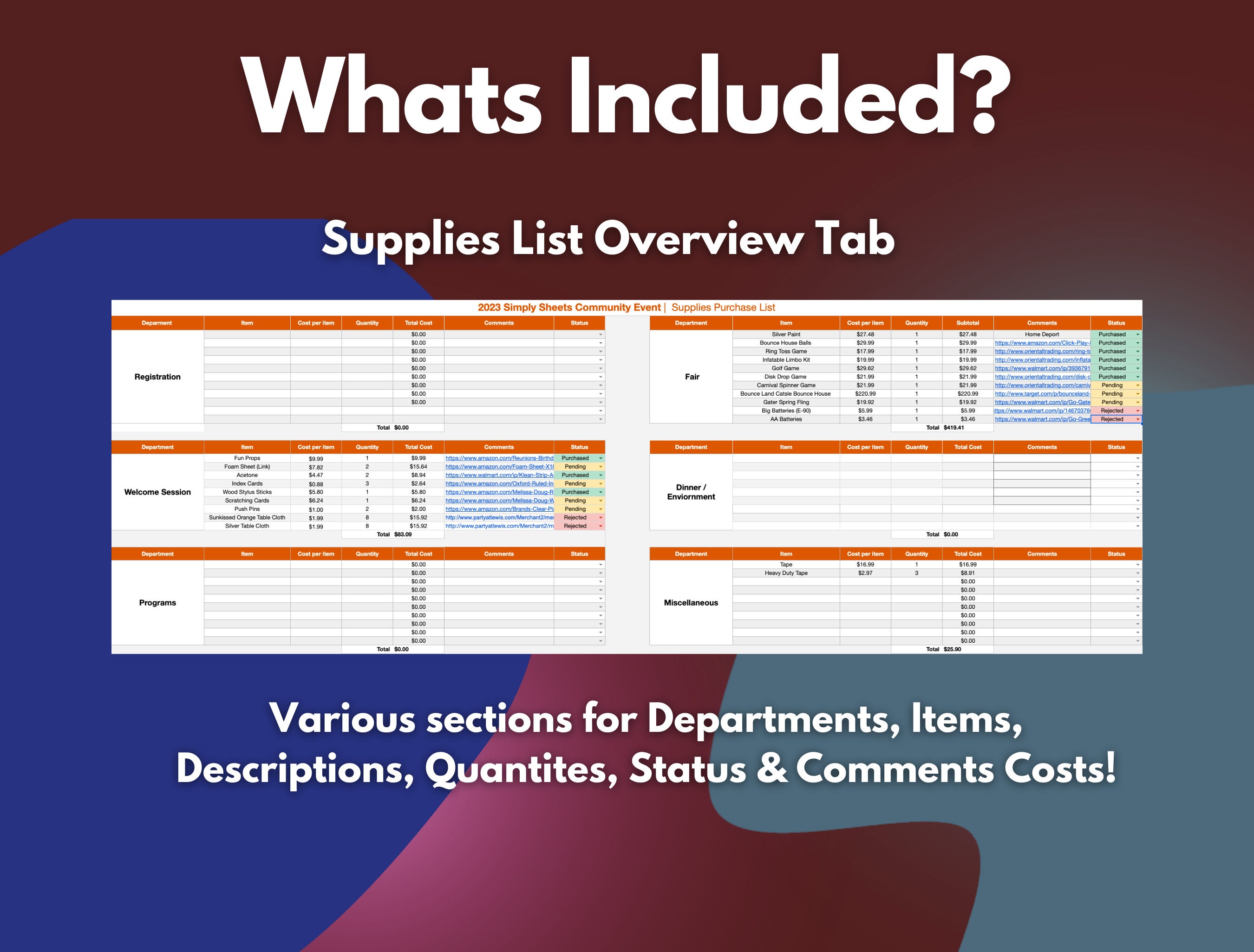 Small Business Supplies Spreadsheet Template for Google Sheets | Easy ...