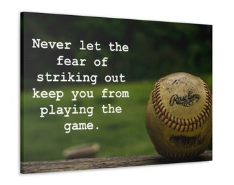 Never Let the Fear of Striking Out Baseball Canvas Painting - Etsy