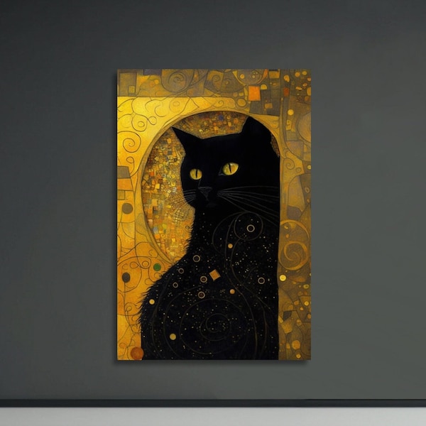Gustav Klimt Black Cats - Etsy