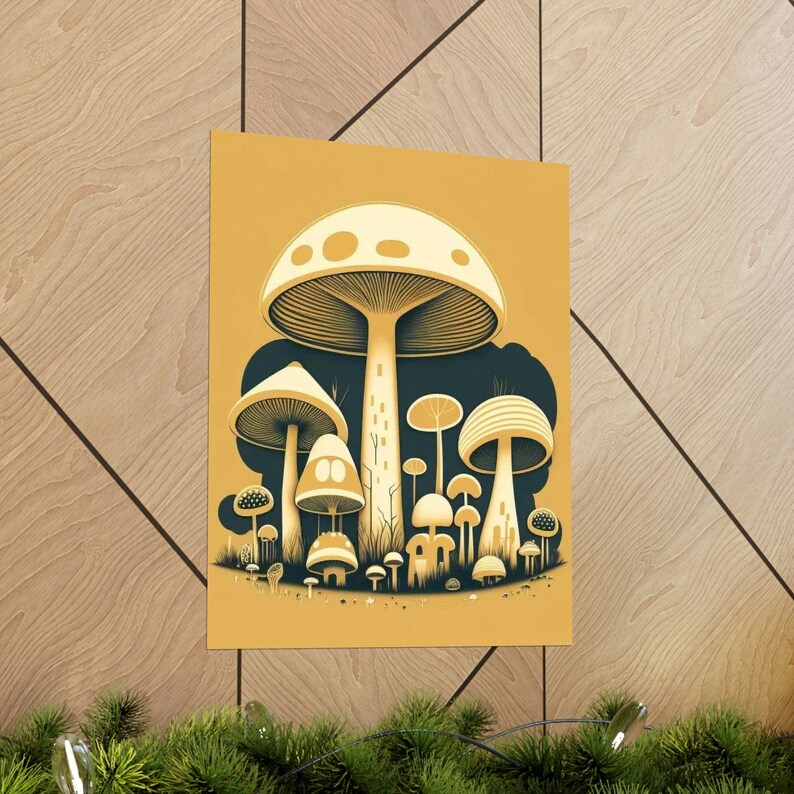 Mushroom Decor, 70s Wall Art, Mushroom Art, MCM Decor, Groovy Poster ...