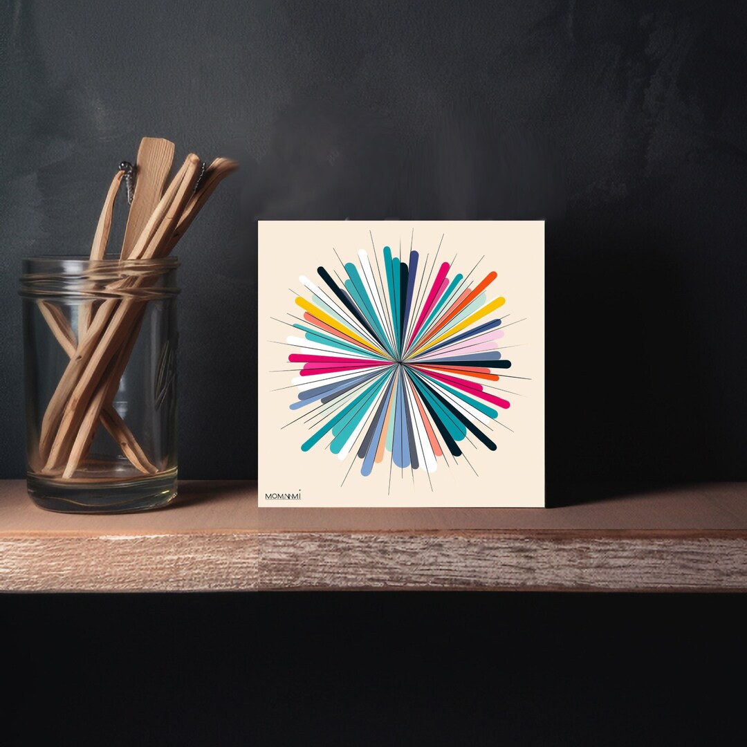 MCM Atomic Wall Art Abstract Wildflower Print Mid Century Modern Home ...