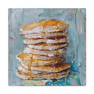 Pancakes Oil Painting Kitchen Wall Art Food Decor, Dining Room Wall ...