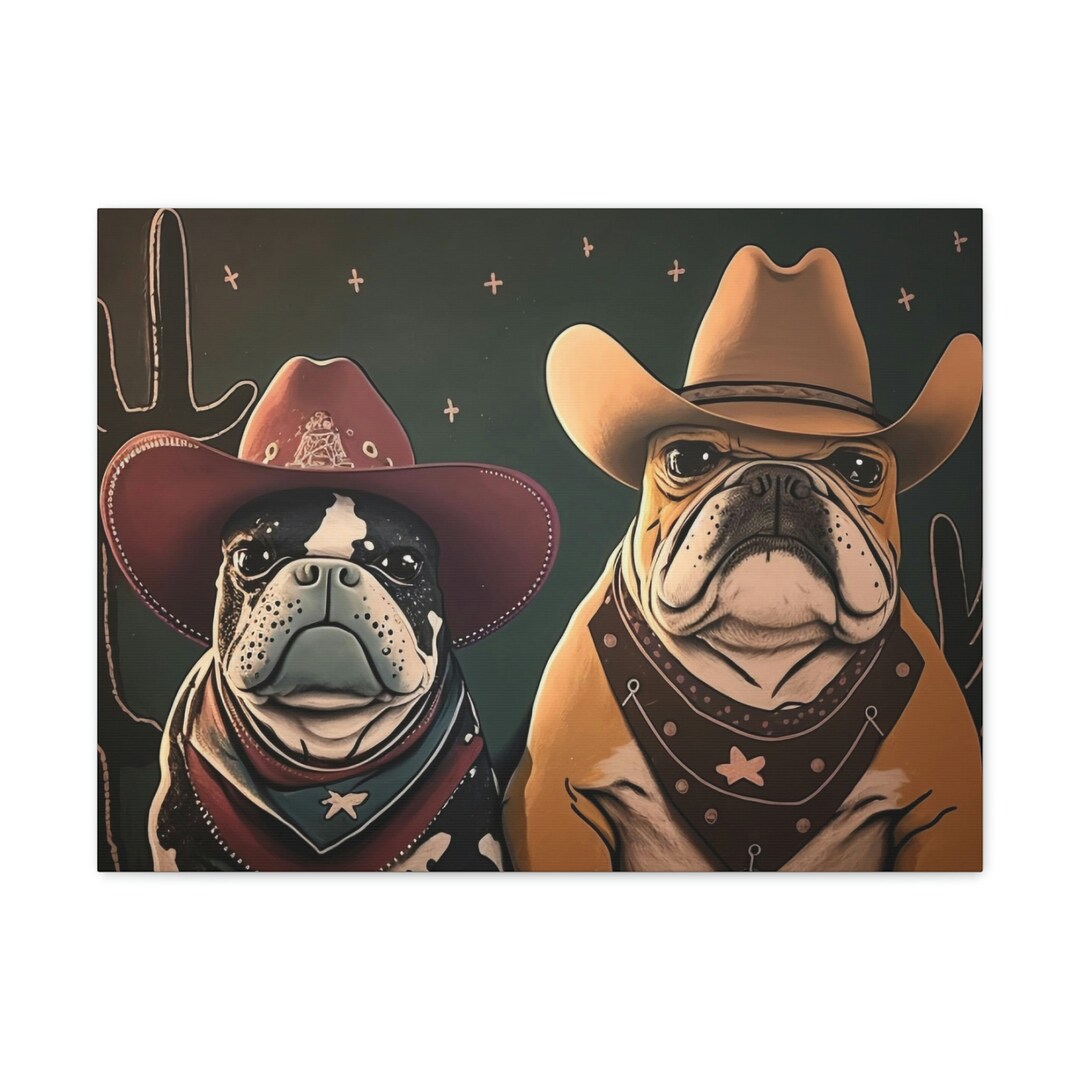 Cowboy Dogs Print - Ready to Hang Wall Print Whimsical Funny Colorful ...