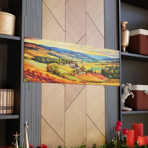 Italian Landscape Art Print Impressionist Sunset Panoramic Painting ...