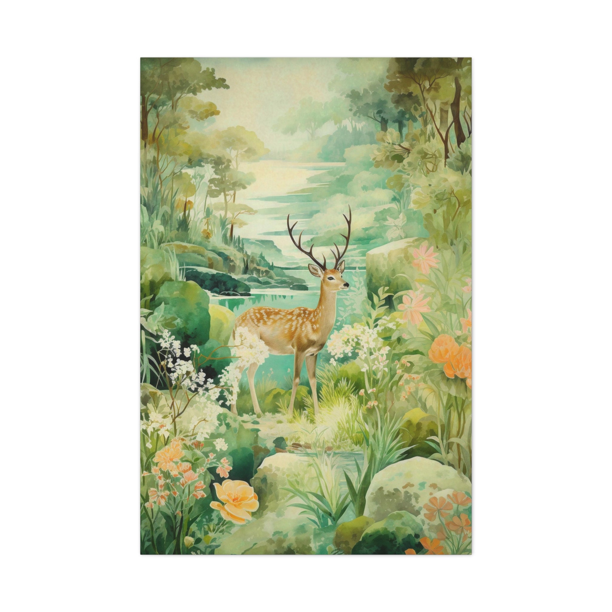 William Morris Deer Art Print Cottagecore Wall Art Antlers - Etsy