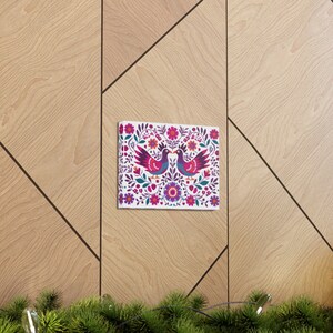 Mexican Chicken Otomi Print, Floral Wallart, Decorative Folk Art Wall ...