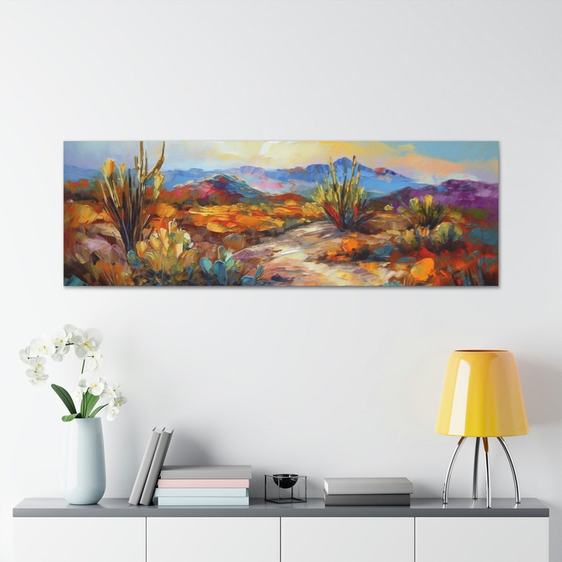 Southwestern Wall Art Cactus Landscape Desert Mural Print - Etsy