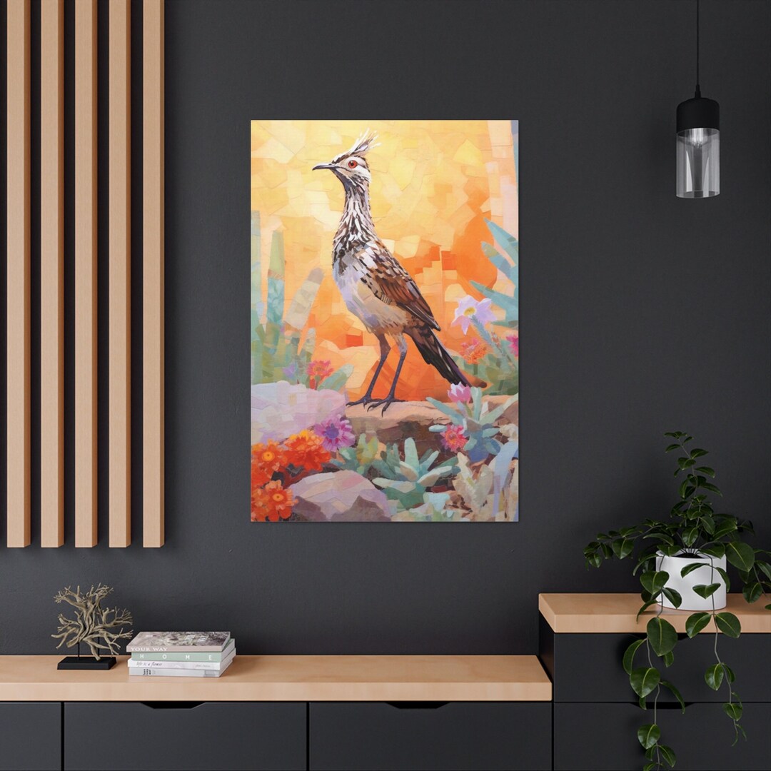 Roadrunner Wall Art Print Desert Cacti Western Home Decor Southwestern ...