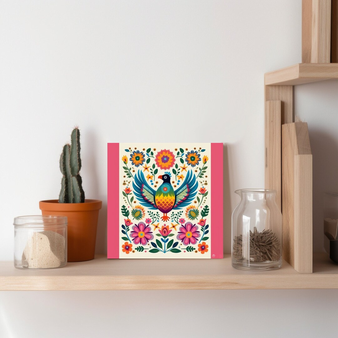 Decorative Mexican Otomi, Floral Motifs, Mexico Art Print, Garden ...