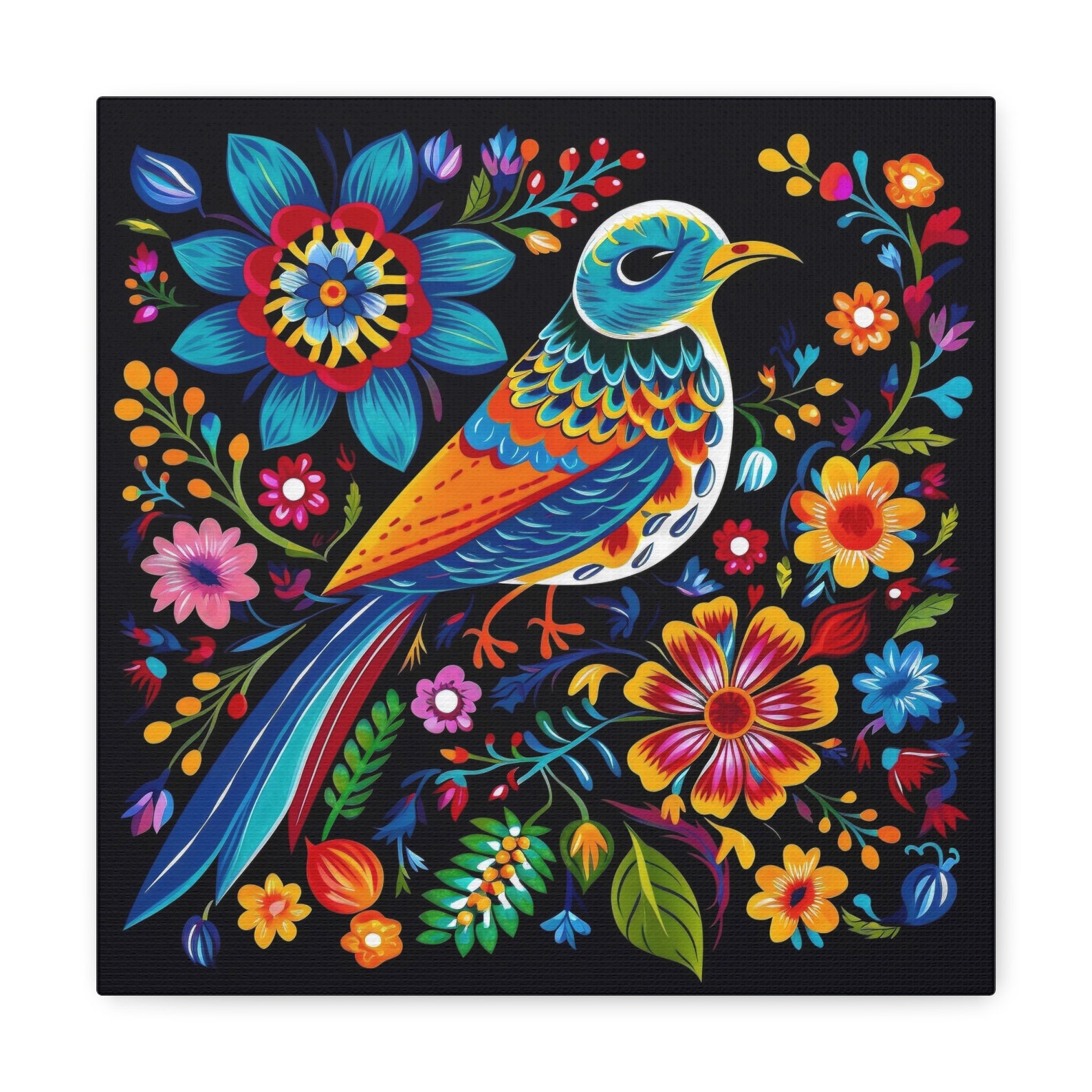 Otomi Bird Art Print Mexico Kingbird Mexican Folk Artwork Print ...