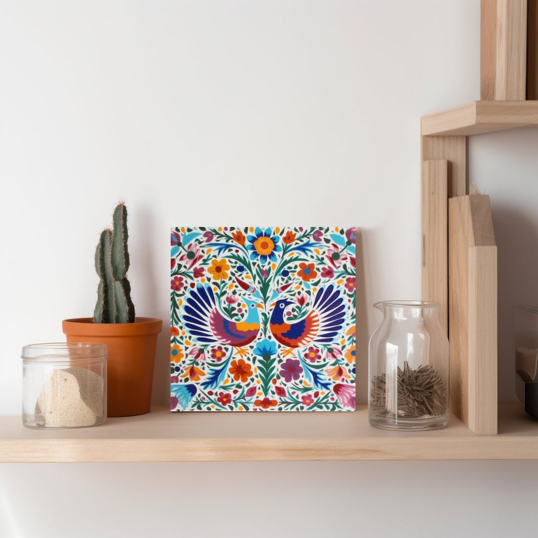 Mexican Chicken Otomi, Floral Motifs Mexico Wall Art Garden Floral ...