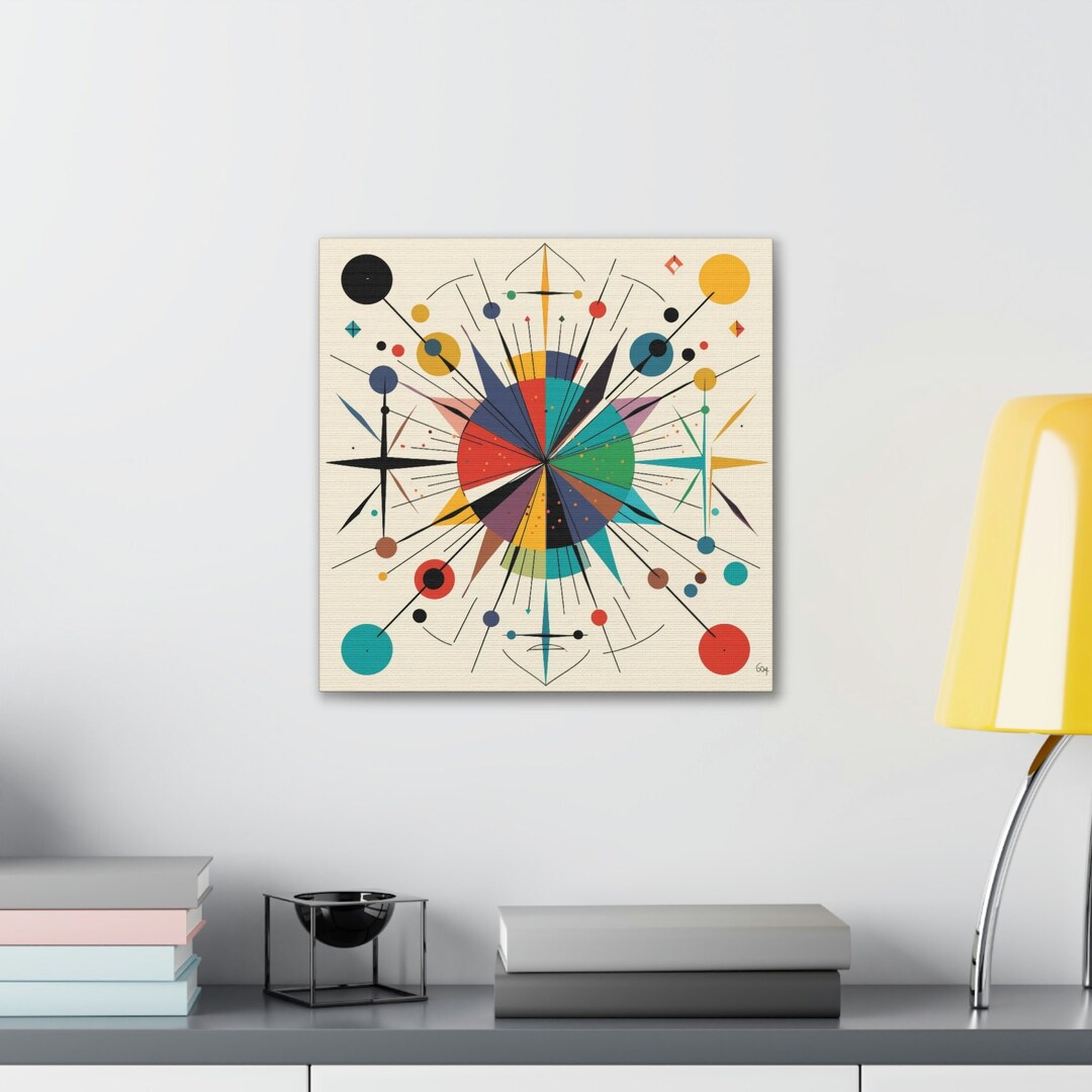 MCM Atomic Wall Art Abstract Print Canvas Mid Century Modern ...