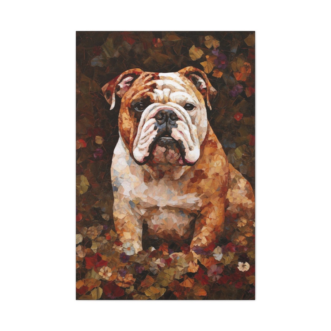 Vintage Bulldog Print English Bulldog Wall Art British Bulldog Portrait ...