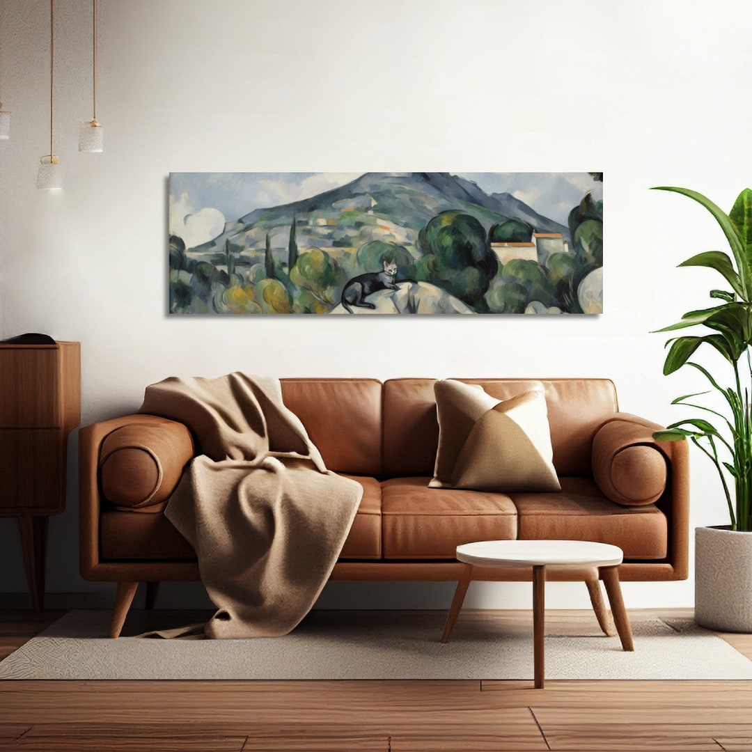 Paul Cezanne's Mont Sainte-victoire Cat Print, Paul Cézanne Cat Canvas ...
