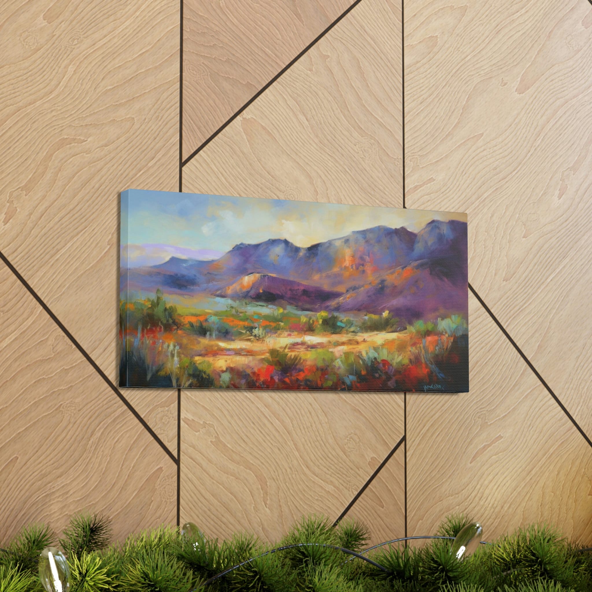 Southwestern Wall Art Cactus Landscape Desert Mural Print - Etsy