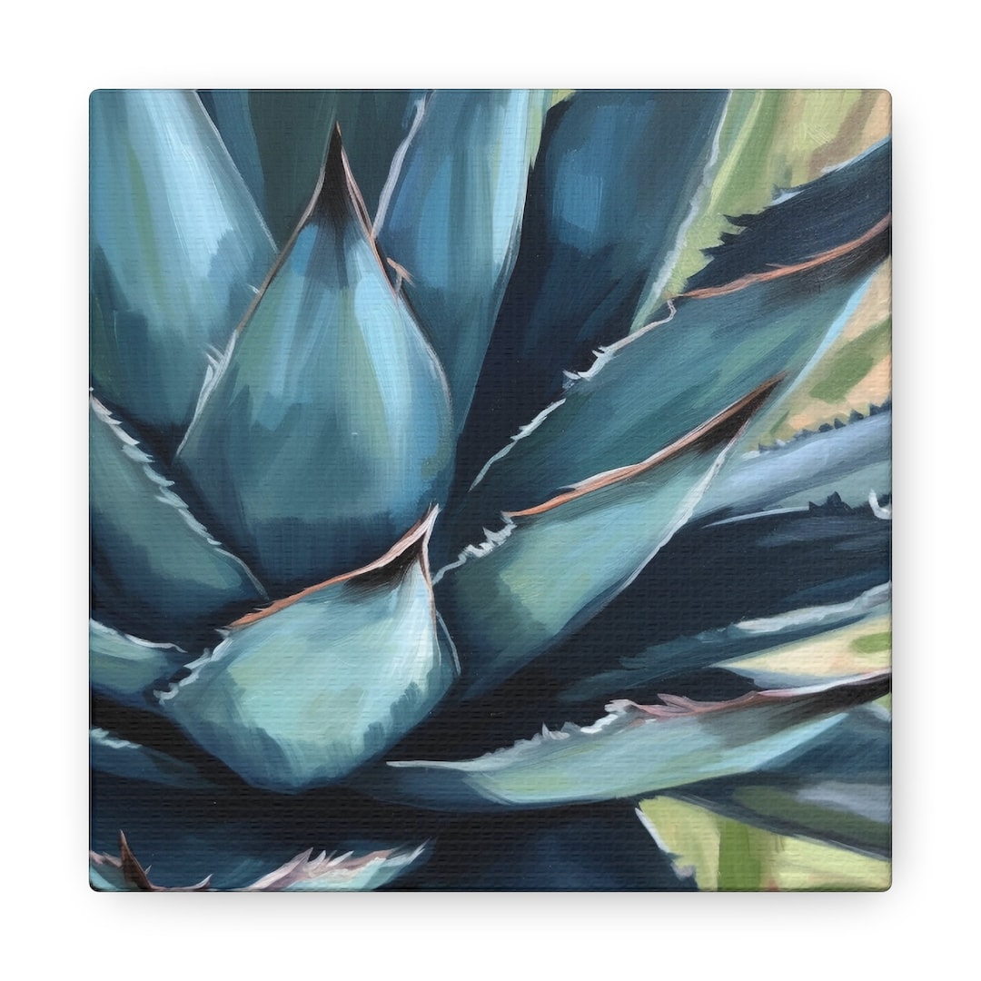 Blue Agave Art Print Desert Oil Painting Tequila Farm Artwork Cactus ...