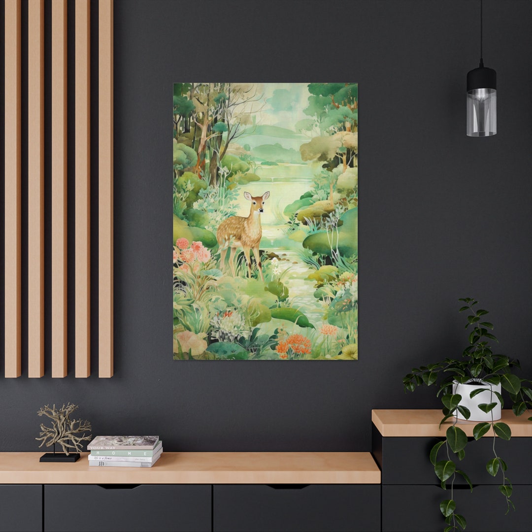 Forest Deer Art Print, Nature Wall Art, Unique Home Decor, Forestcore ...