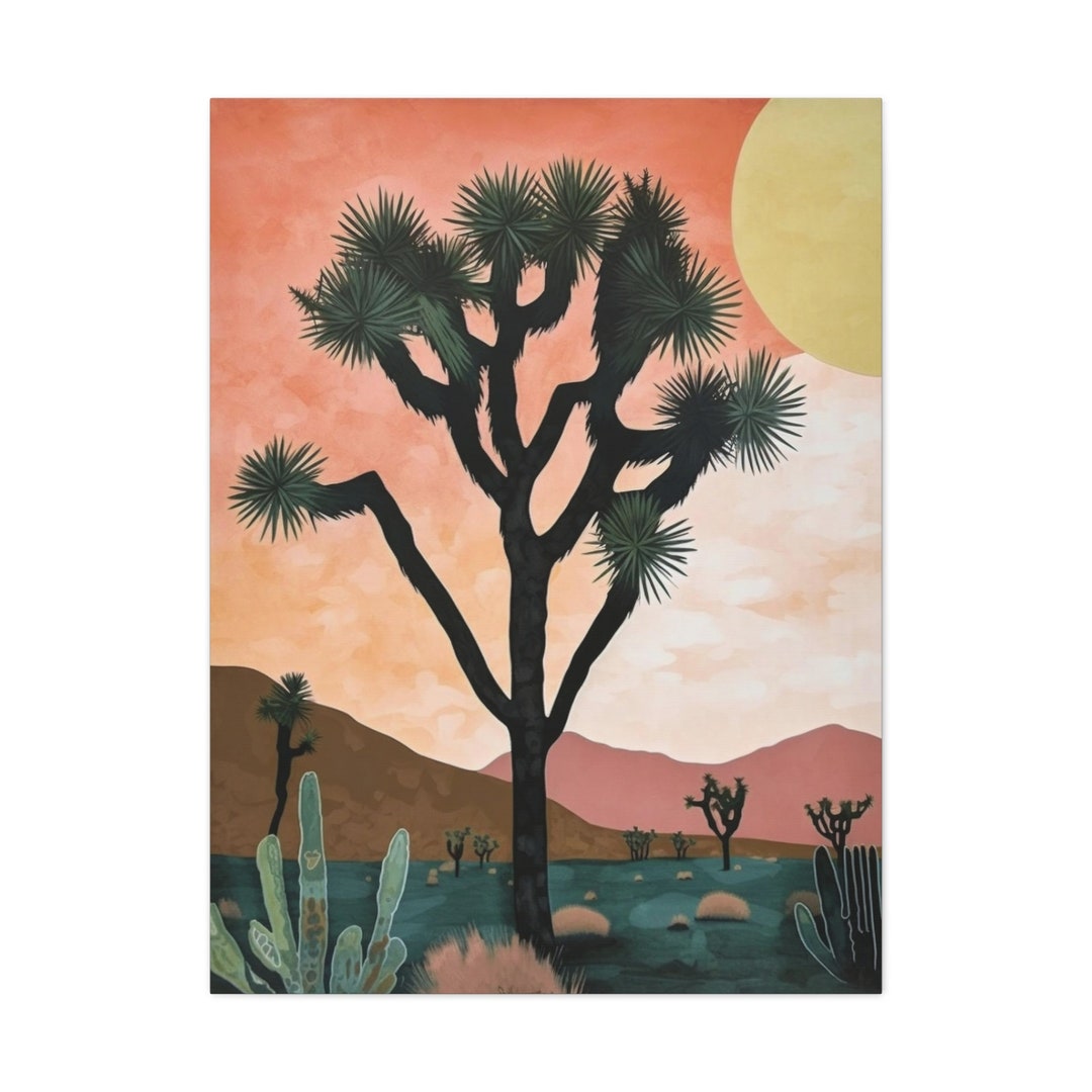 Joshua Tree Boho Art Print, Joshua Tree Wall Art, Southwestern Wallart ...