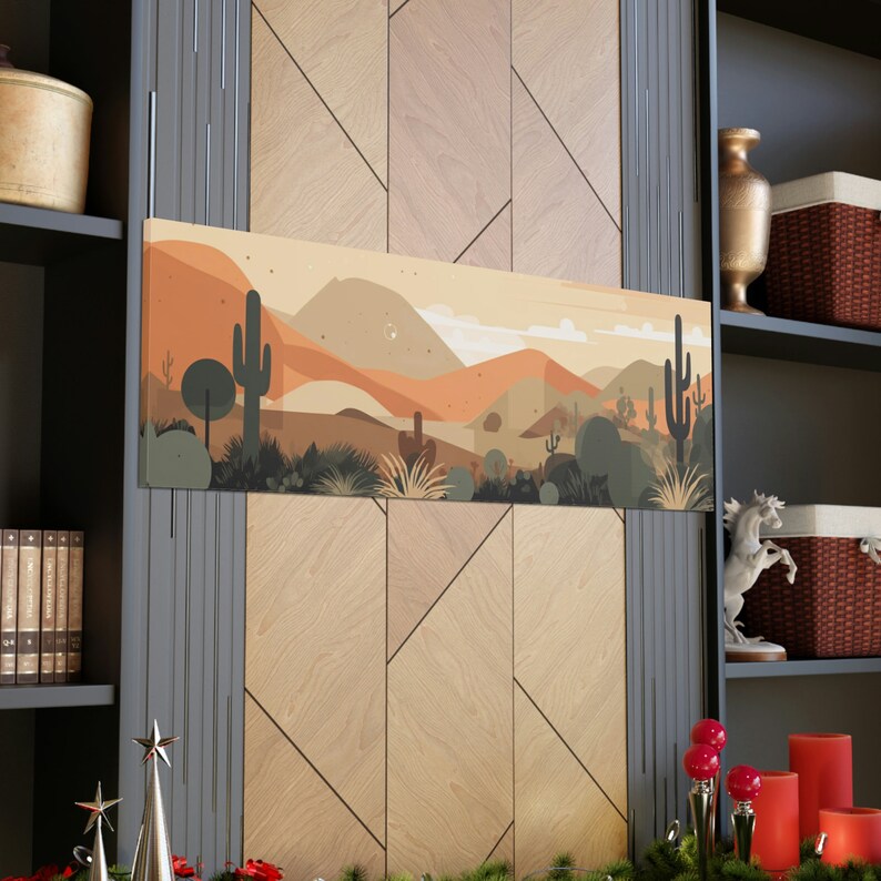 Southwestern Desert Landscape Print Boho Canvas Artwork - Etsy