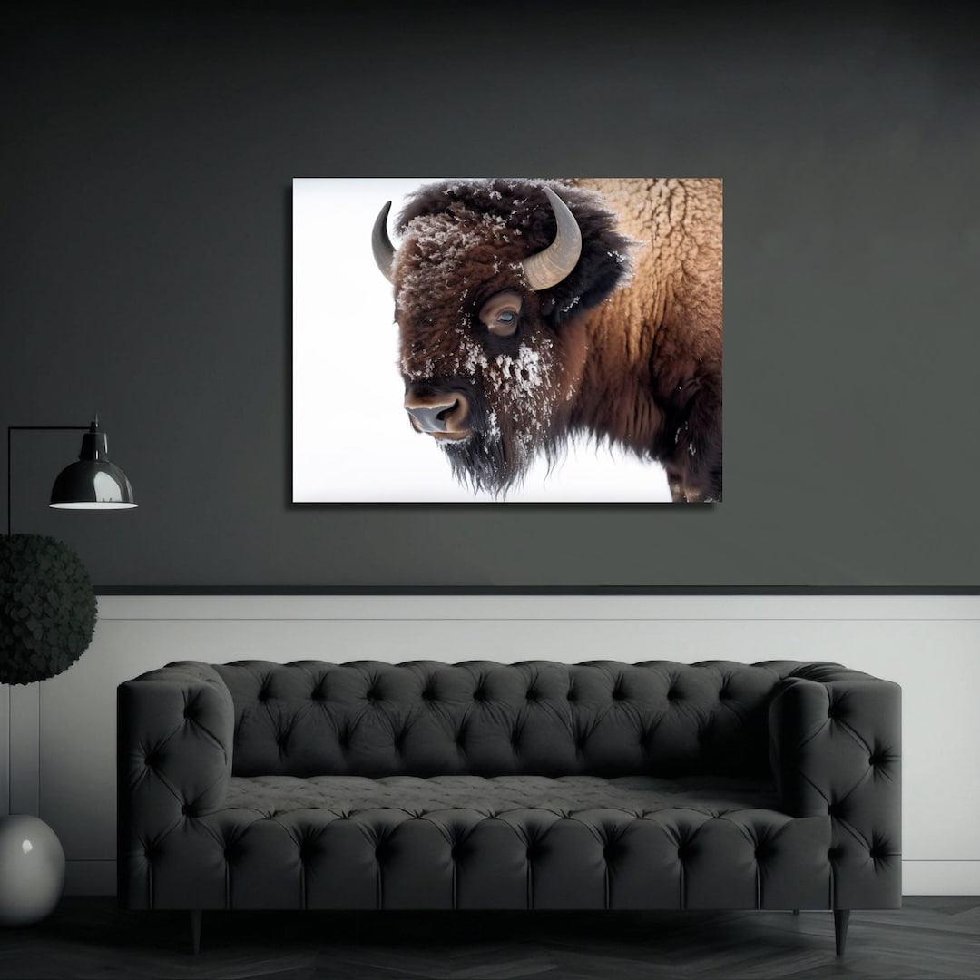 Buffalo Wall Art, Canvas Wallart, American Buffalo Artwork, Bison ...