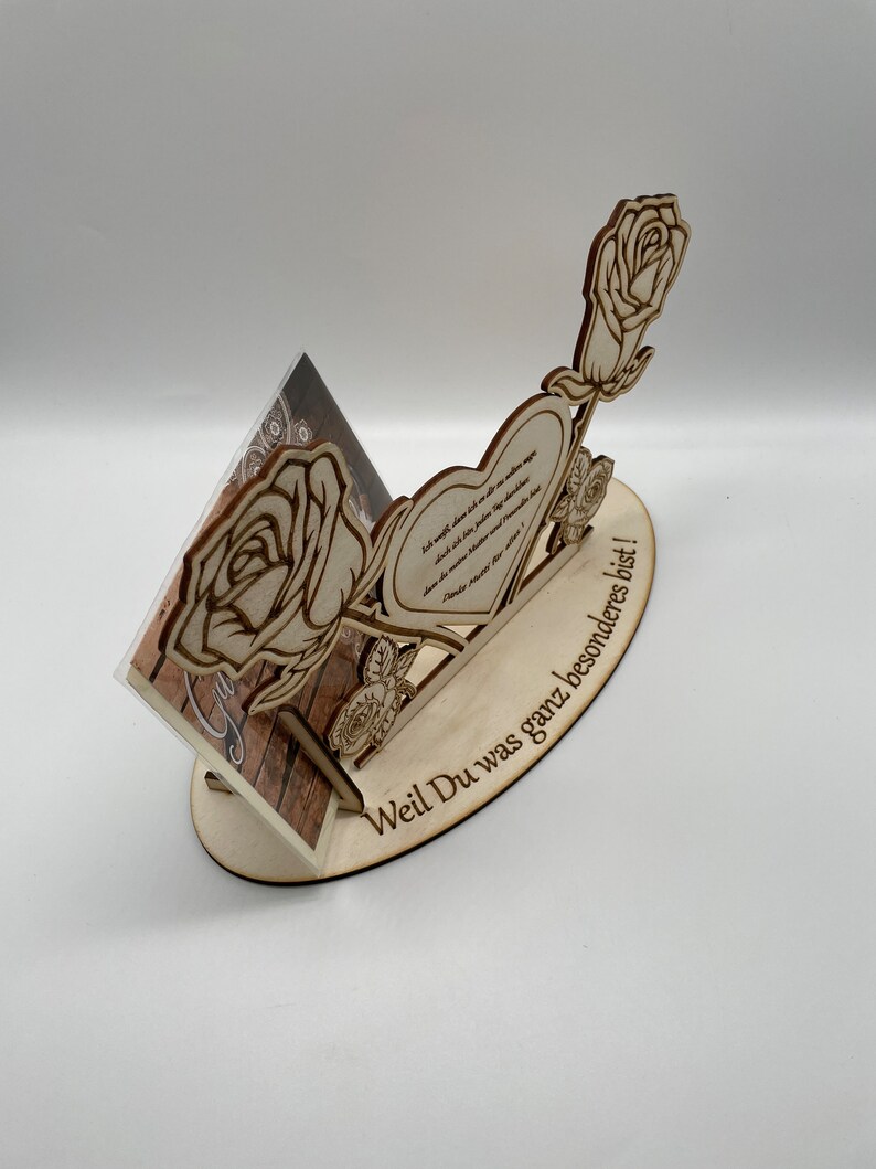 Svg, Laser Cut File, Mother's Day "heart With Roses" Voucher Holder ...